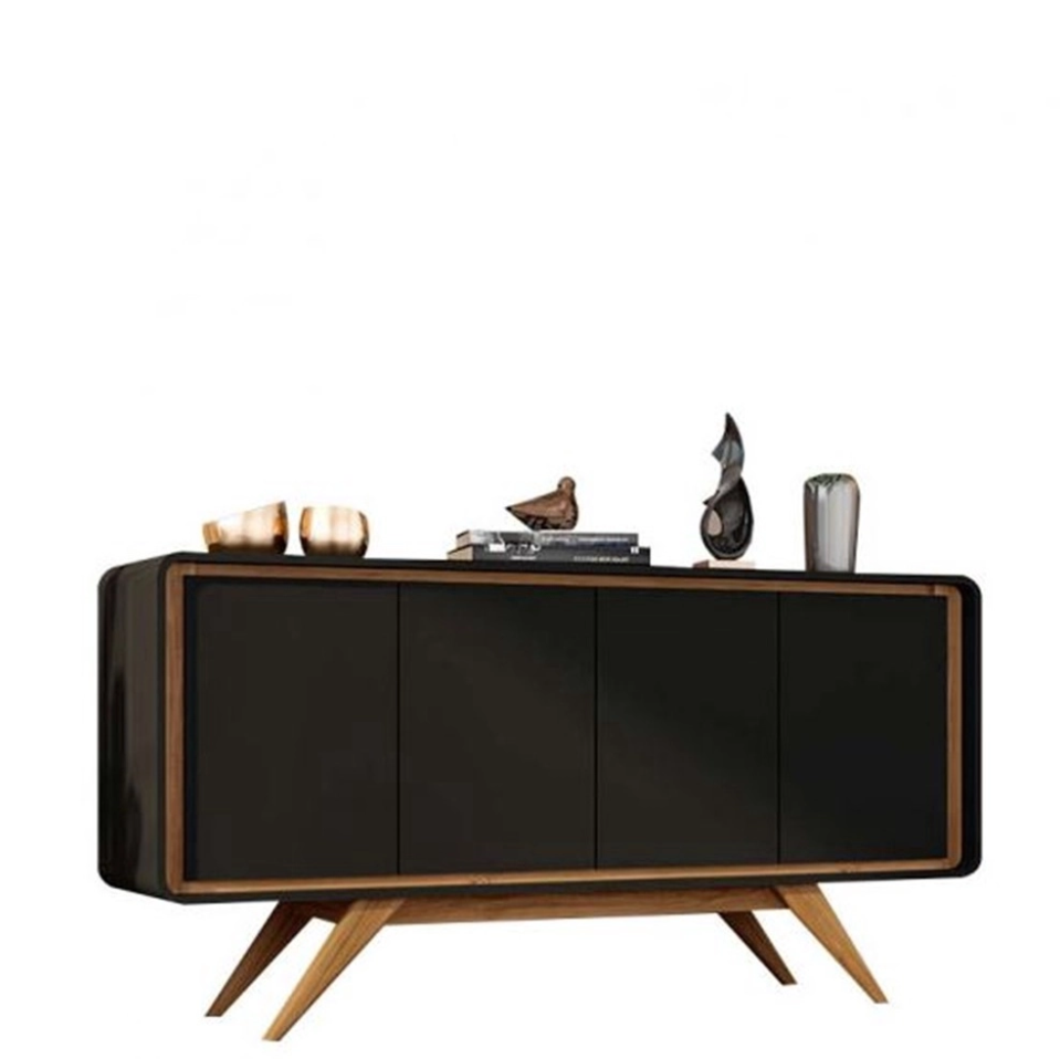 BUFFET CHANNEL 100% MDF PRETO/NATURE – FABRIMÓVEIS – Lojas Kastelar ...